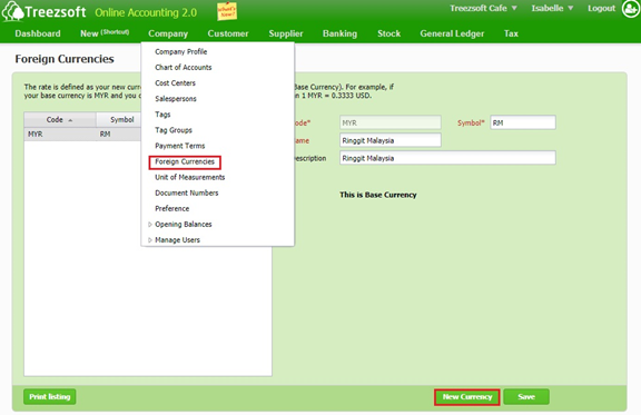foreign currencies - How to set up foreign currencies in Treezsoft ... foreign currencies - How to set up foreign currencies in Treezsoft ...