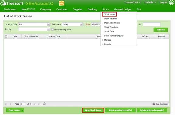 stock issue - How to create or edit stock issues in Treezsoft ...